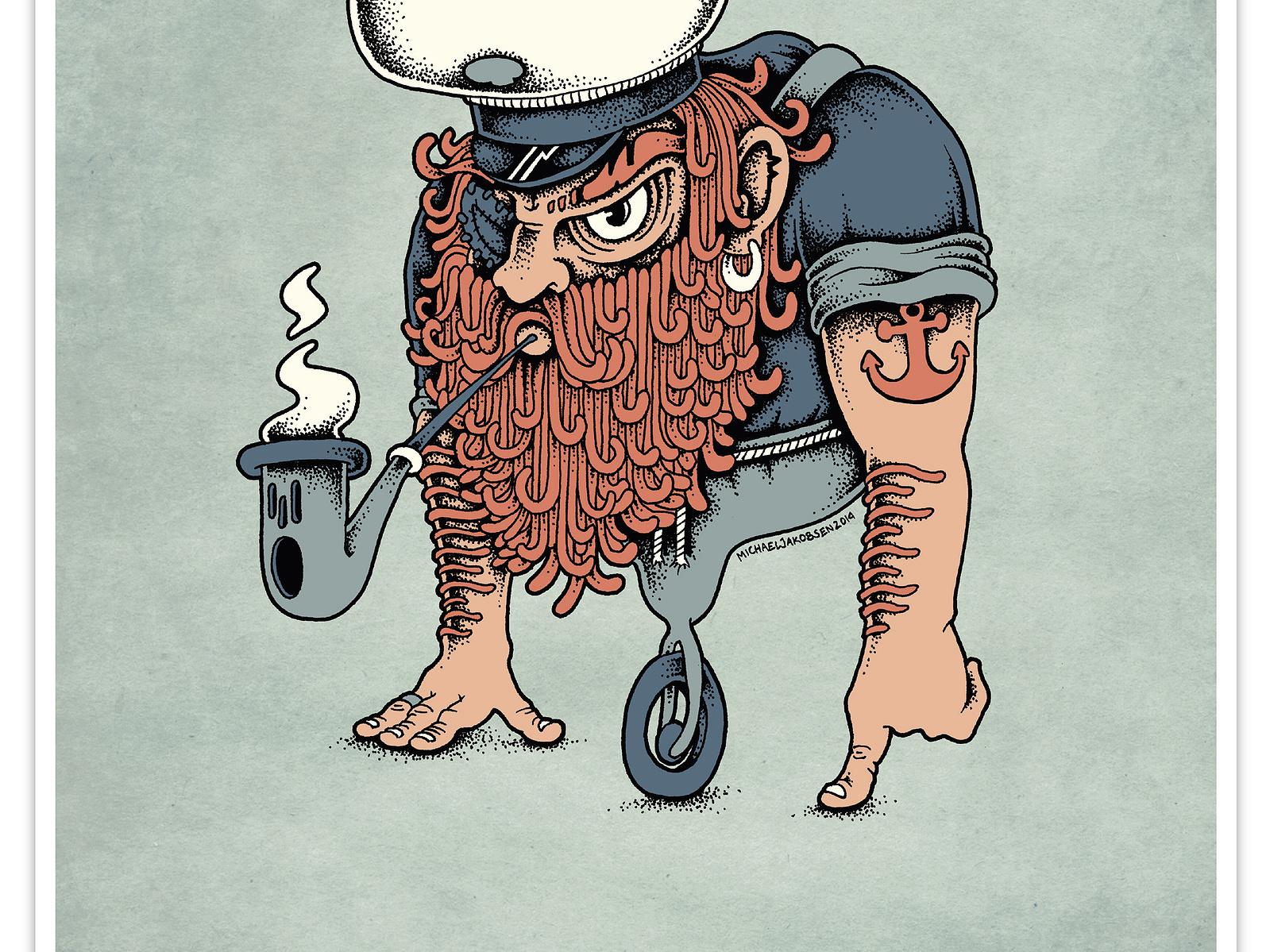 Sailor poster - One Wheeler - COPENHAGEN POSTER ILLUSTRATION